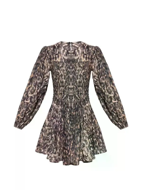 ALLSAINTS Chia Smocked Mini Dress - Brown