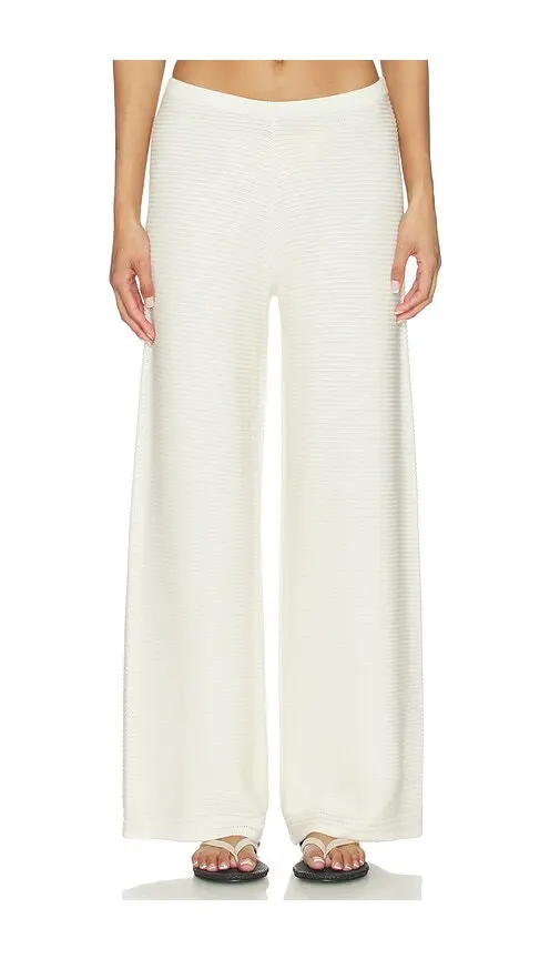 LA LIGNE Crochet Knit Wide Leg Pants
