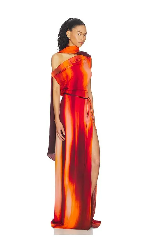 LAQUAN SMITH Asymmetrical Draped Dress