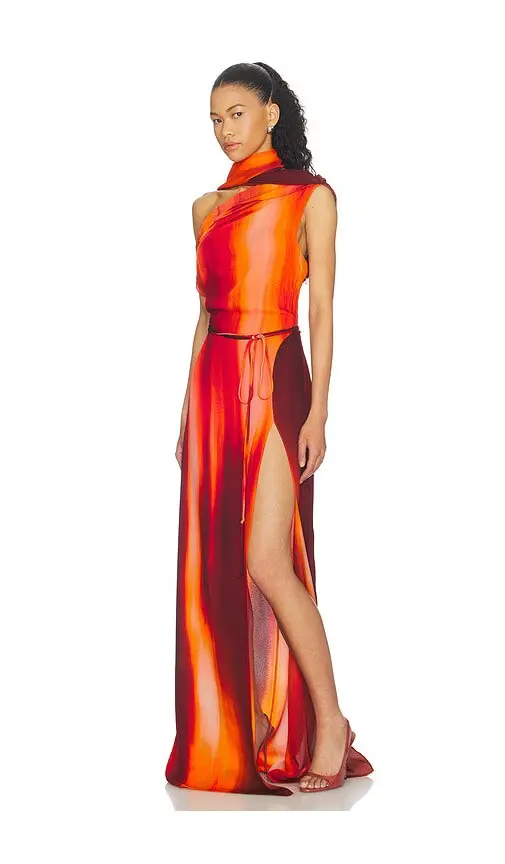 LAQUAN SMITH Asymmetrical Draped Dress