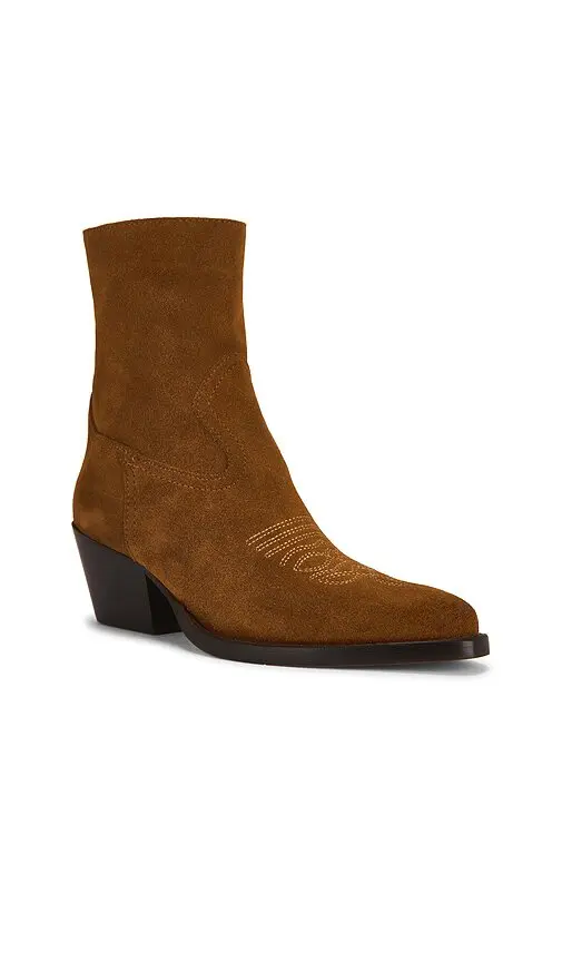Dolce Vita Klyde Suede Zip Up Pointed Toe Boots - Brown