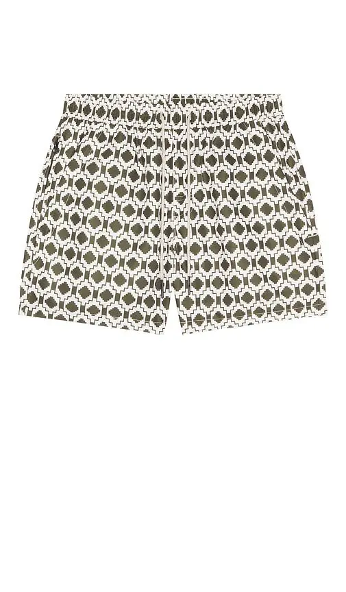 Oas Geometric Print Swim Shorts - Pine