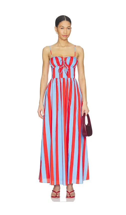 Line & Dot Printed Maxi Dress