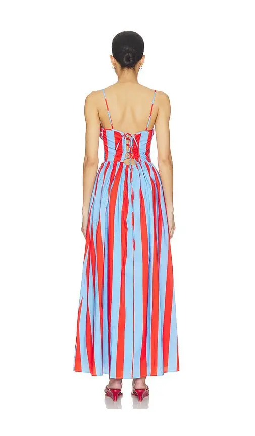 Line & Dot Printed Maxi Dress