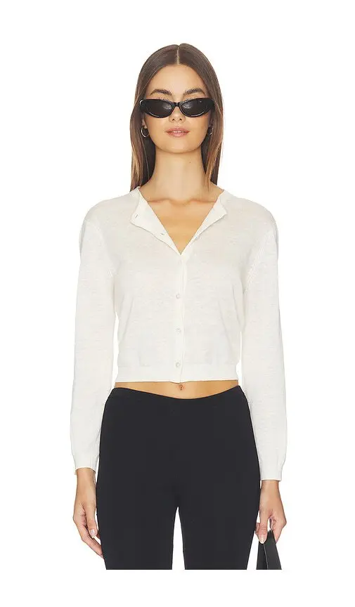 Theory Cropped Linen-blend Cardigan