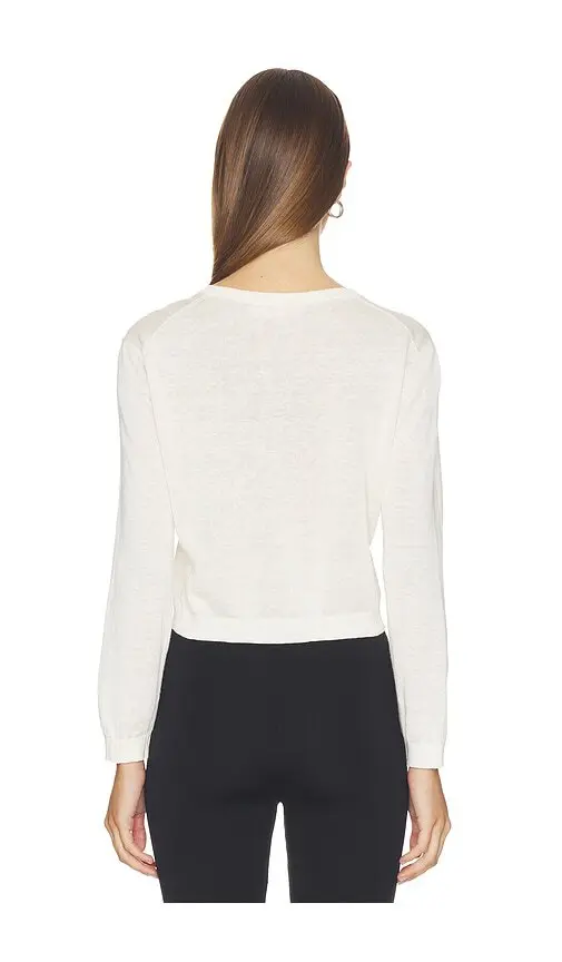Theory Cropped Linen-blend Cardigan