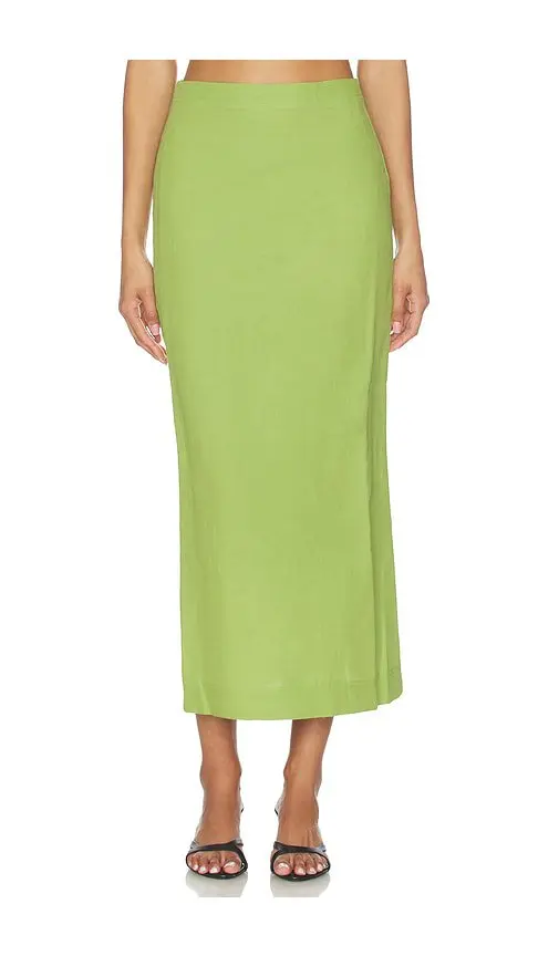 ALIGNE Linen Mix Midi Skirt - Apple