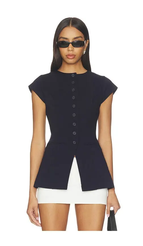 ALIGNE Ariel Ponte Top With Button Closure
