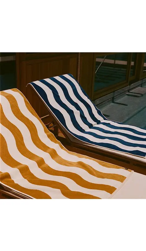SLOWTIDE Stripe Towel In Yellow,white