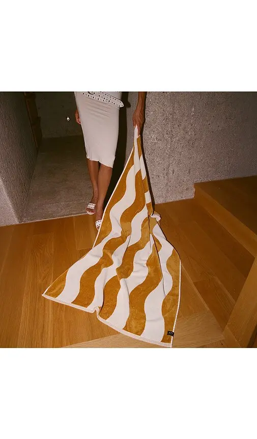 SLOWTIDE Stripe Towel In Yellow,white