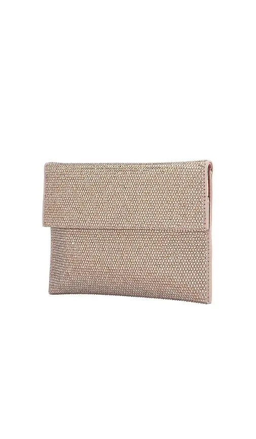 OLGA BERG Cara Crystal Envelope Clutch - Champagne