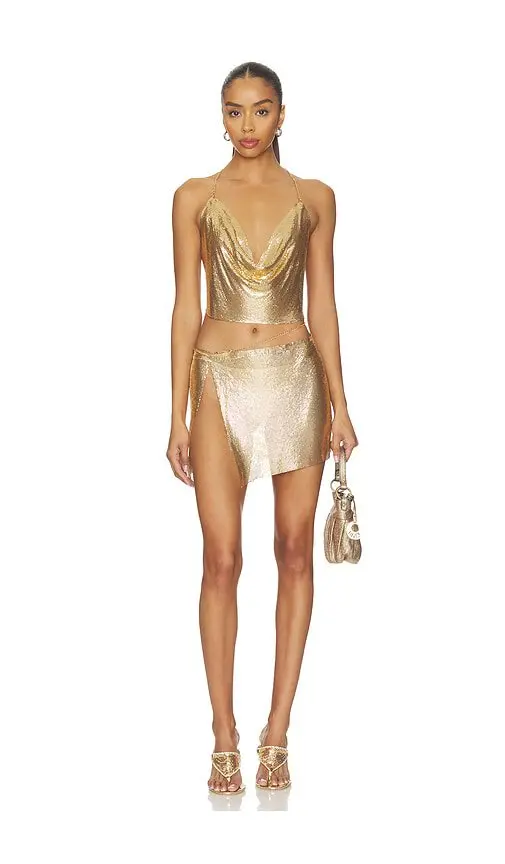 FAE Aura Glomesh Halterneck Cropped Top