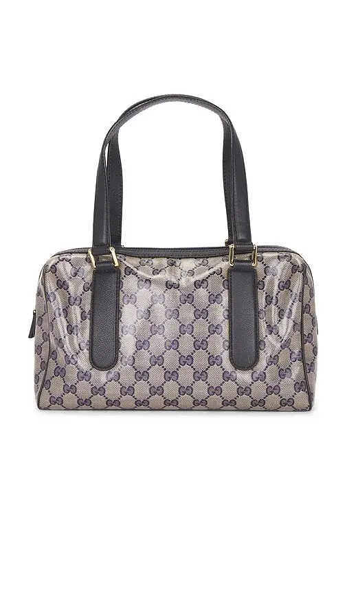FWRD RENEW Gucci Boston Bag With Monogram And Leather Trim