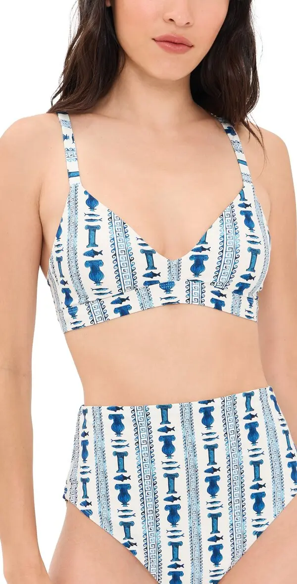 STYLEST X Lia Burke Libaire Dreamlift Push-up Bikini Top - Greek Stripes