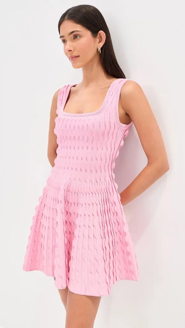 Simkhai Vanna Scalloped Knit Mini Dress