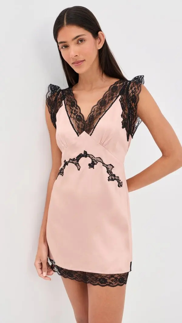 TANNER FLETCHER Irene Lace Trim Mini Dress