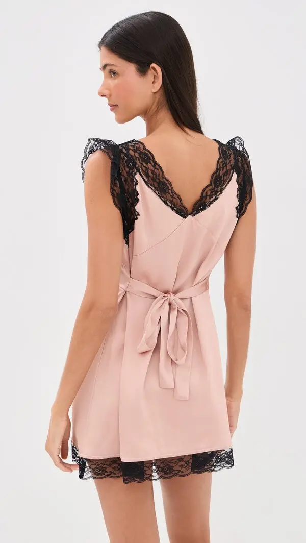 TANNER FLETCHER Irene Lace Trim Mini Dress
