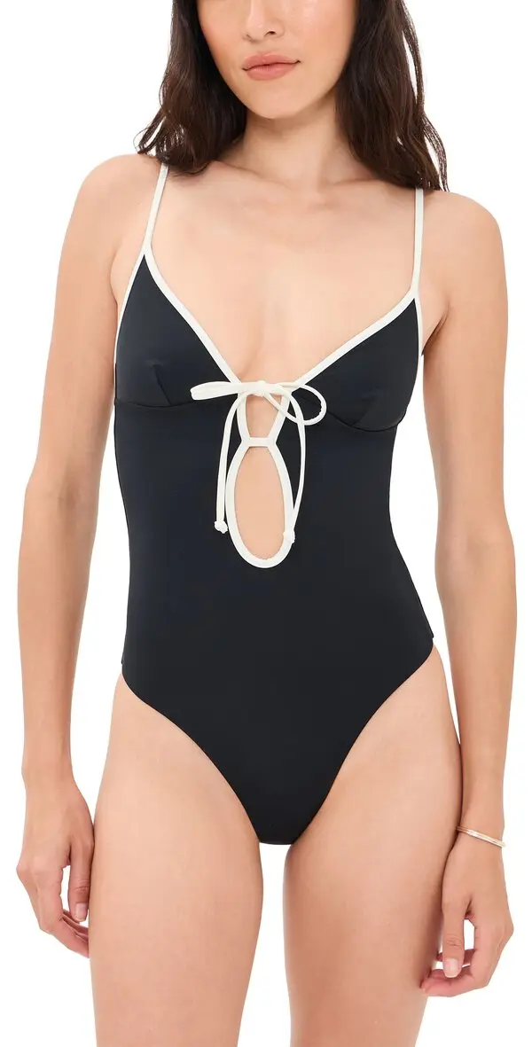 Onia Soleil One Piece Swimsuit - Black/egret
