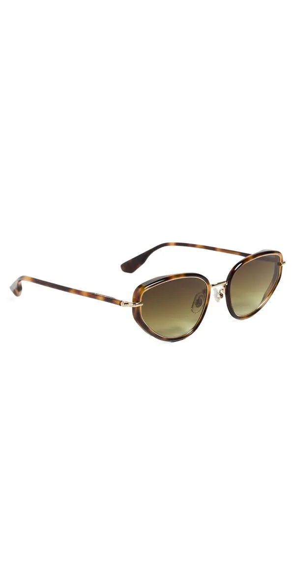 Krewe Leah Cat Eye Sunglasses - 18k & Maple