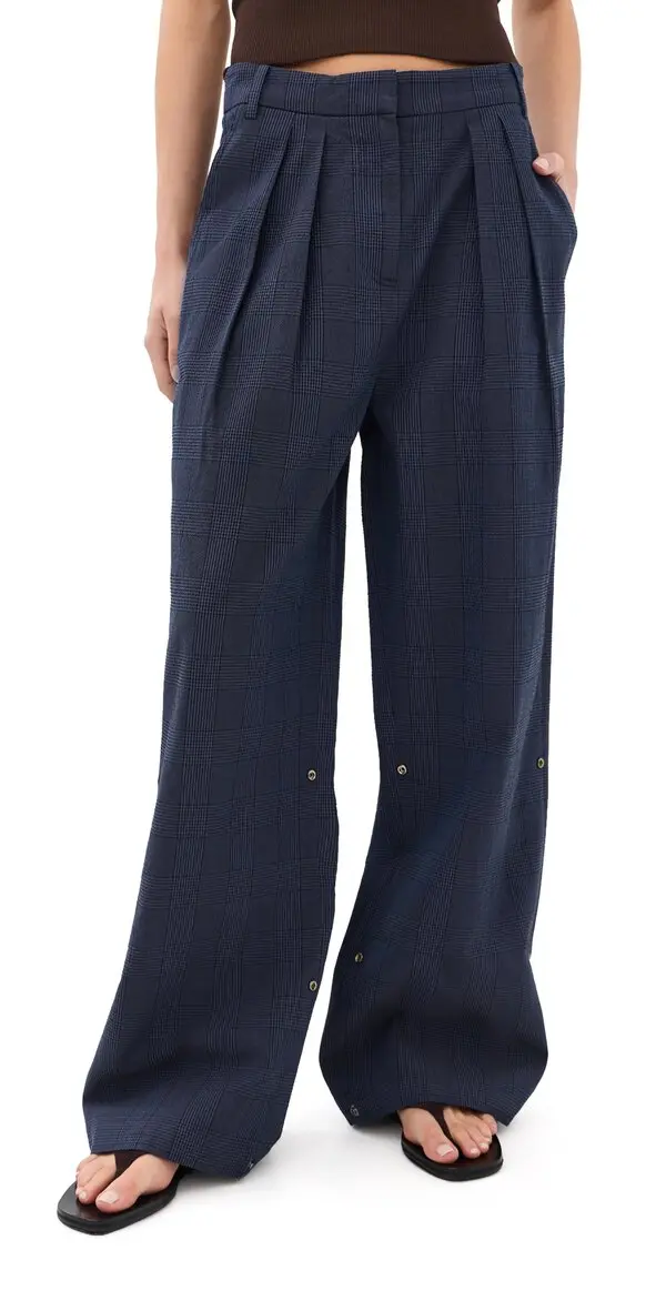 Tibi Stella Menswear Crepon Full Length Pants