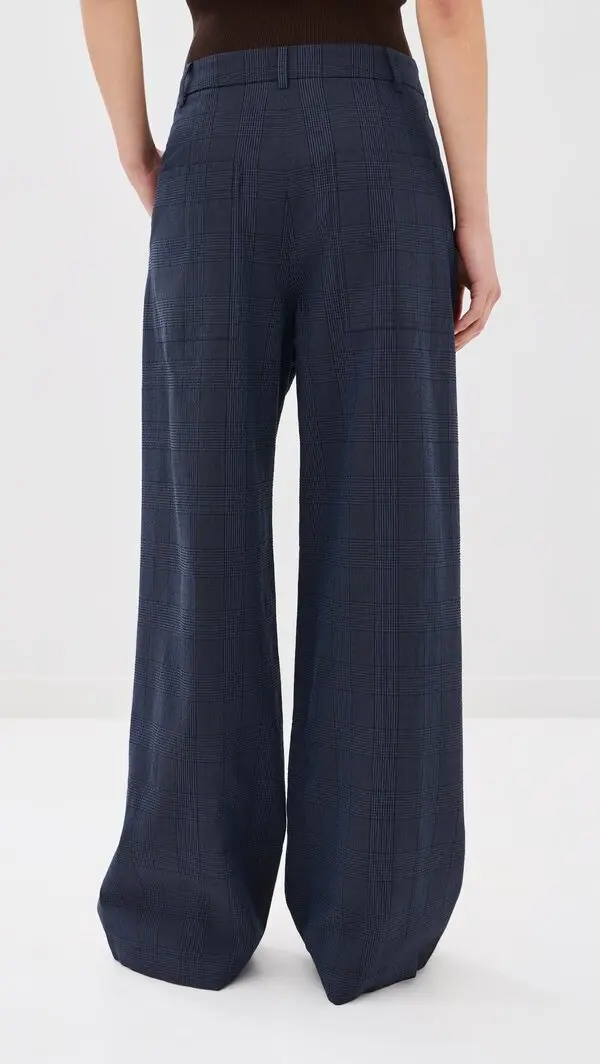 Tibi Stella Menswear Crepon Full Length Pants