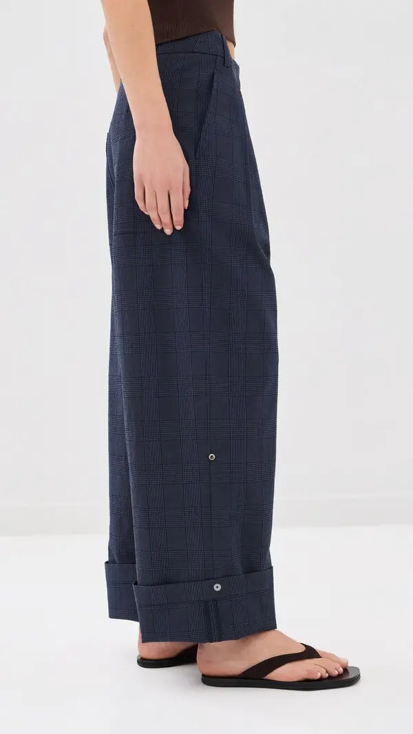 Tibi Stella Menswear Crepon Full Length Pants
