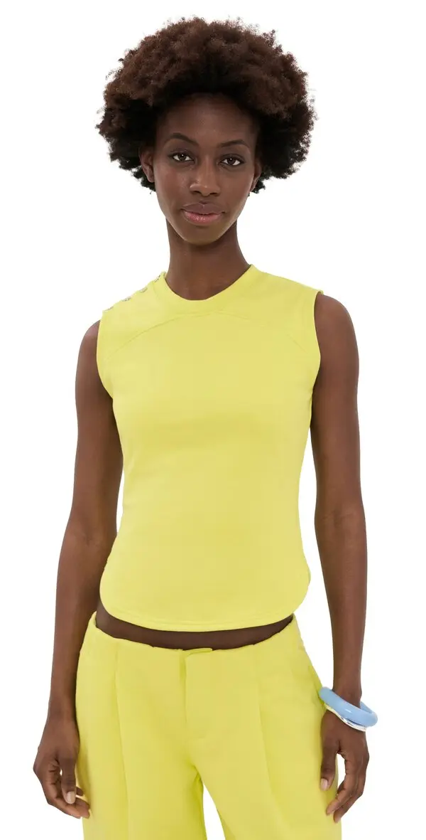 PEACHY DEN Trixie Sweat Vest Top - Highlighter