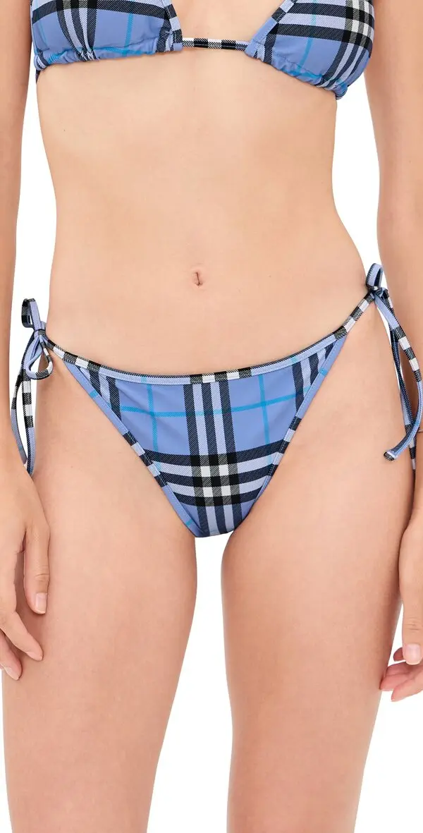 Burberry Sadie Checked Bikini Bottoms - Cornflower Blue