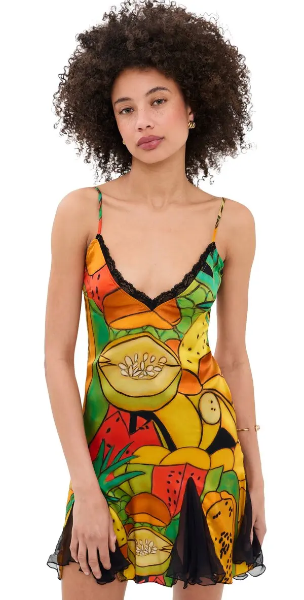 DONDE ESTEBAN Frutas Silk Mini Dress - Multi