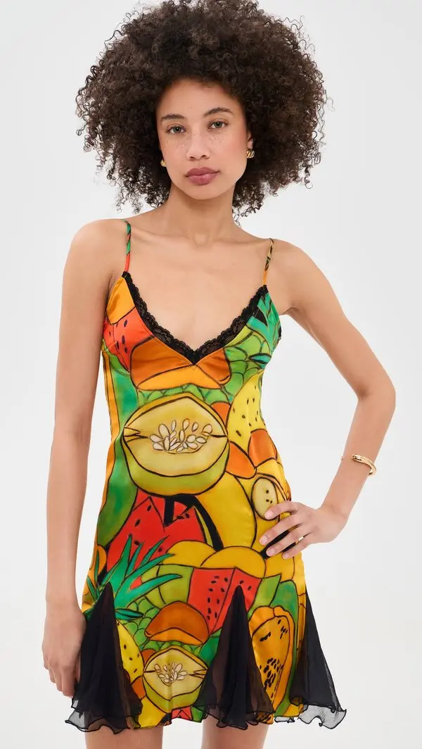DONDE ESTEBAN Frutas Silk Mini Dress - Multi