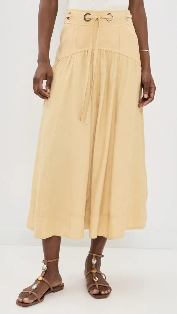 Ba&sh Donia Midi Skirt - Paille