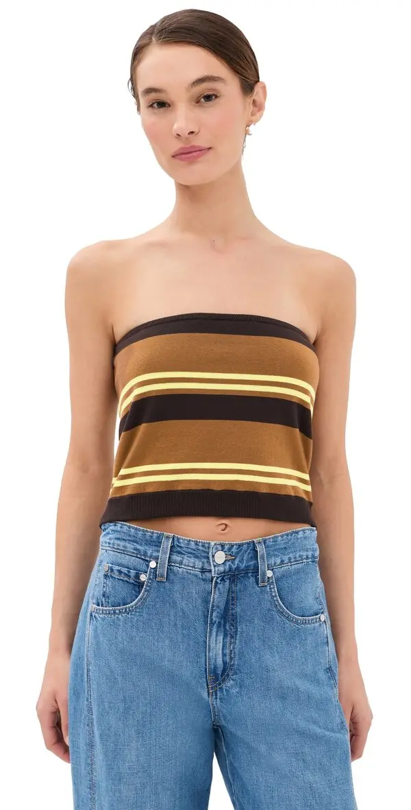 Tibi Striped Tube Top