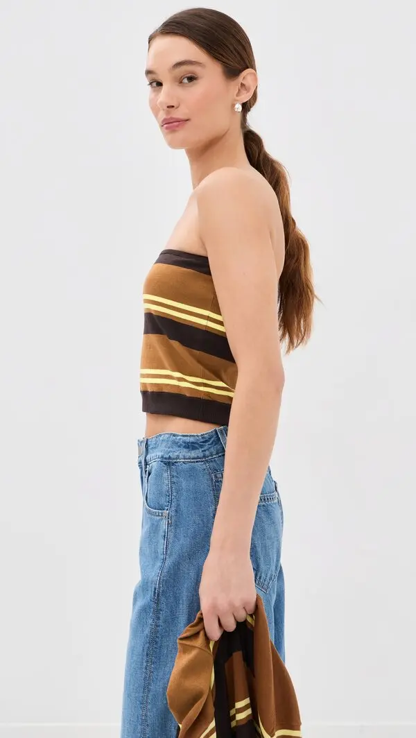 Tibi Striped Tube Top