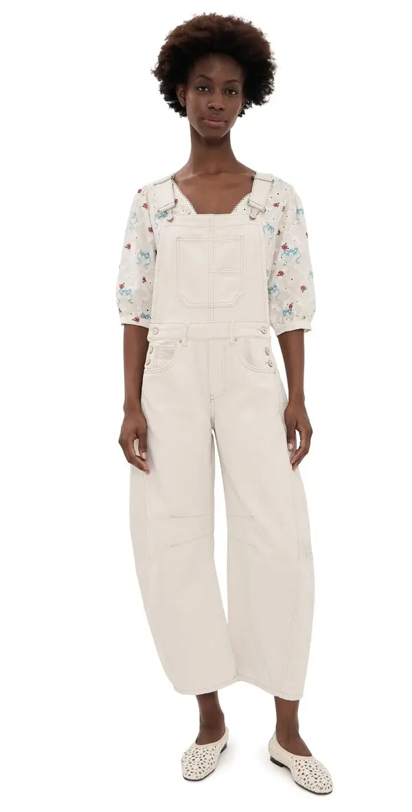 Free People Good Luck Overalls - Milk