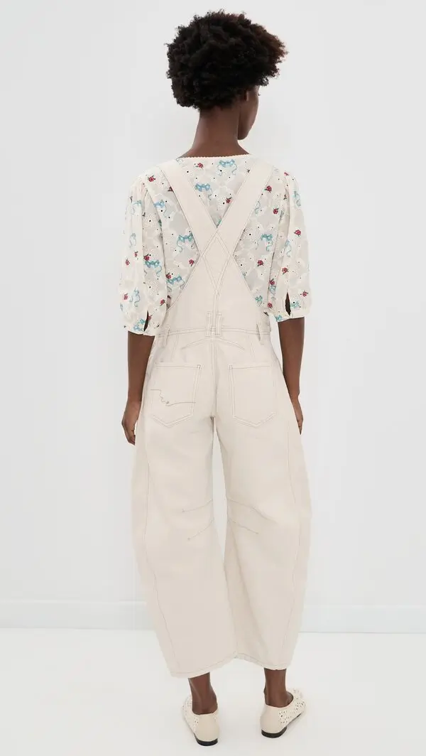 Free People Good Luck Overalls - Milk