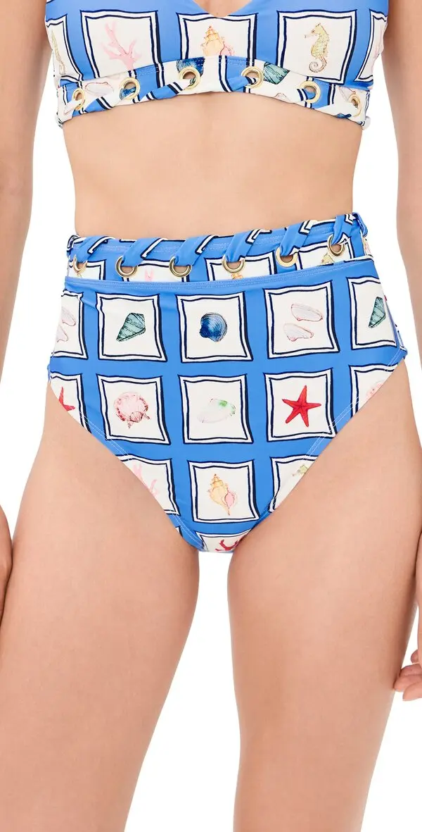 STYLEST X Lia Burke Libaire Dreamsculpt High Rise Grommet Bikini Bottom - Seaside