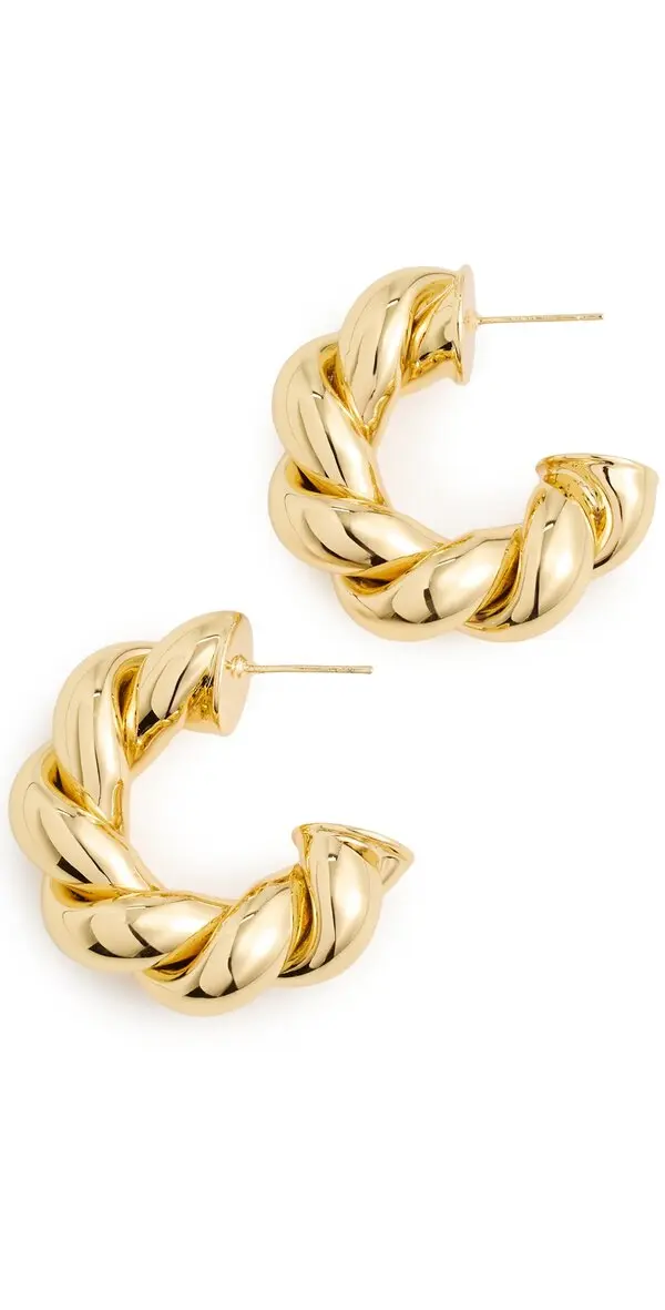 MARTHA CALVO Braided Hoop Earrings - Gold