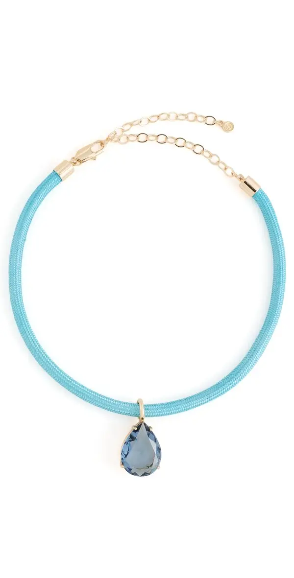 Ettika Teardrop Pendant Cord Necklace - Turquoise