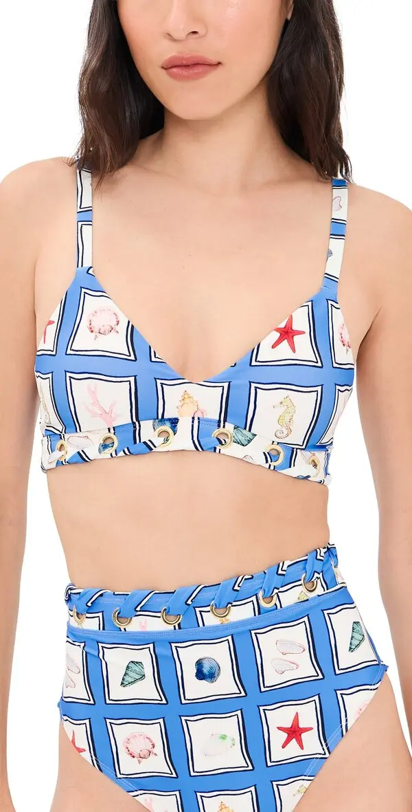 STYLEST X Lia Burke Libaire Dreamlift Push-up Grommet Bikini Top - Seaside