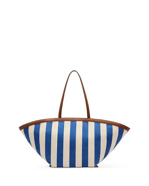 REFORMATION Lucia Large Striped Canvas Tote - Blue