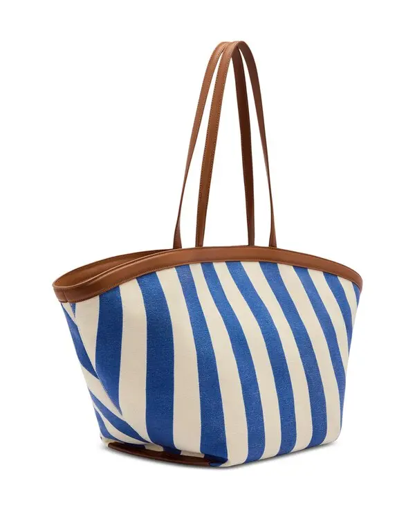 REFORMATION Lucia Large Striped Canvas Tote - Blue