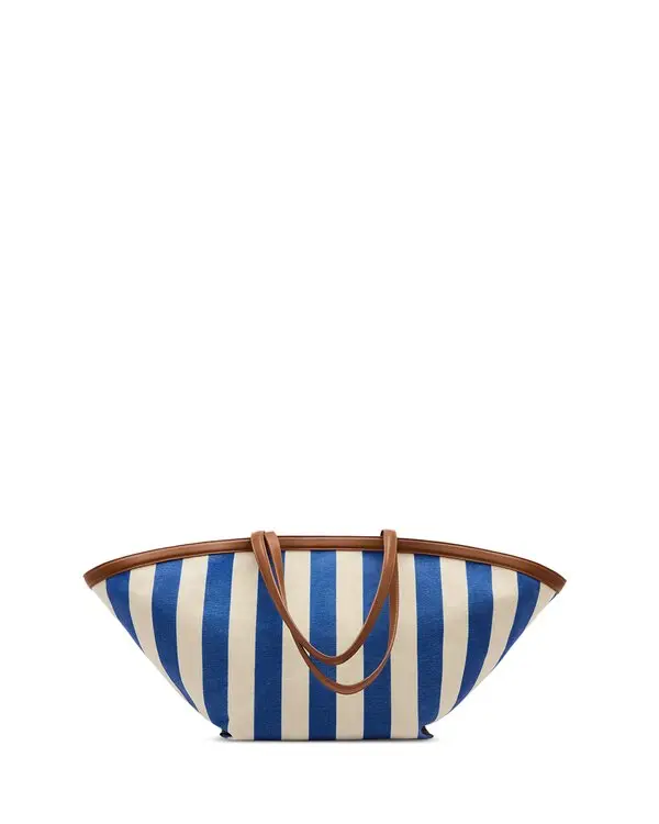 REFORMATION Lucia Large Striped Canvas Tote - Blue