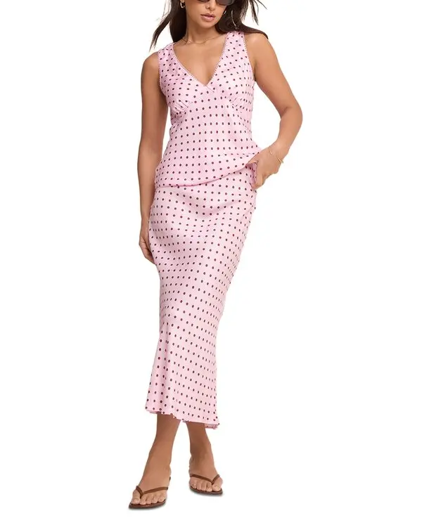 NOBODY'S CHILD Alana Dot Print Midi Skirt