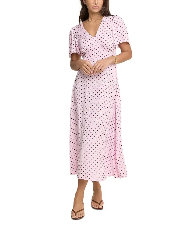 NOBODY'S CHILD Atlas Polka Dot Midi Dress