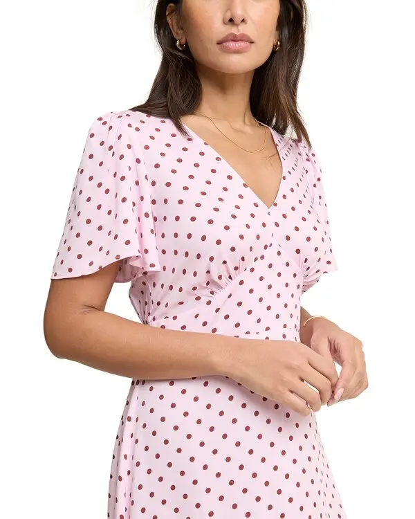 NOBODY'S CHILD Atlas Polka Dot Midi Dress