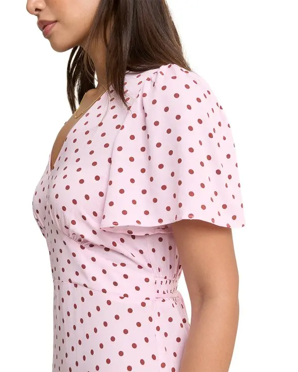 NOBODY'S CHILD Atlas Polka Dot Midi Dress