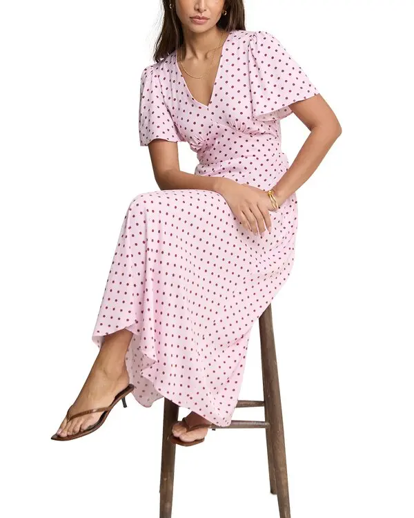NOBODY'S CHILD Atlas Polka Dot Midi Dress