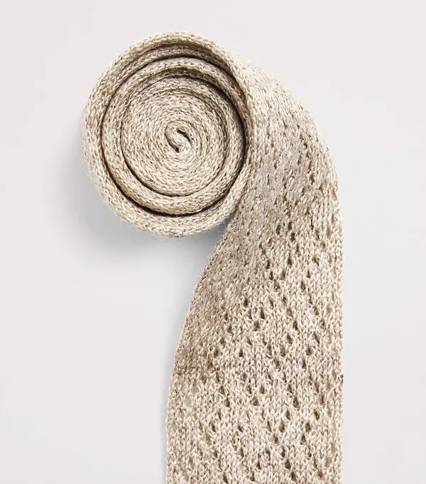 Eleventy Silk-linen Blend Skinny Scarf