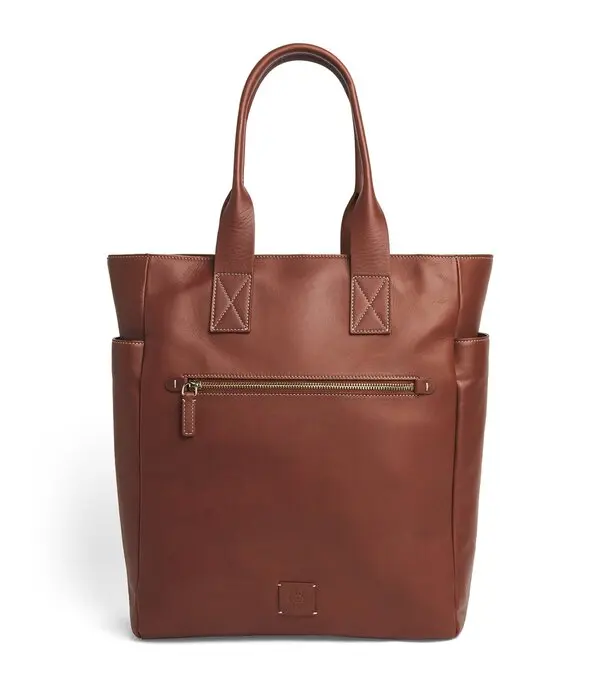 Eleventy Faux Leather Tote Bag - Brown