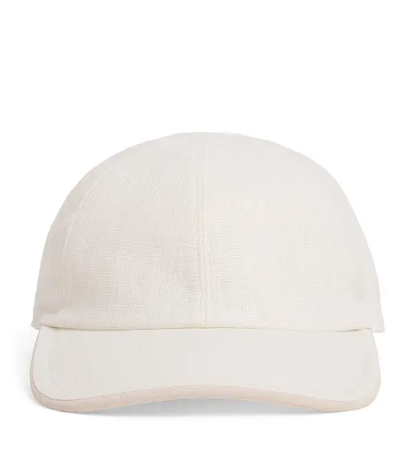Eleventy Linen-cotton Baseball Cap - White